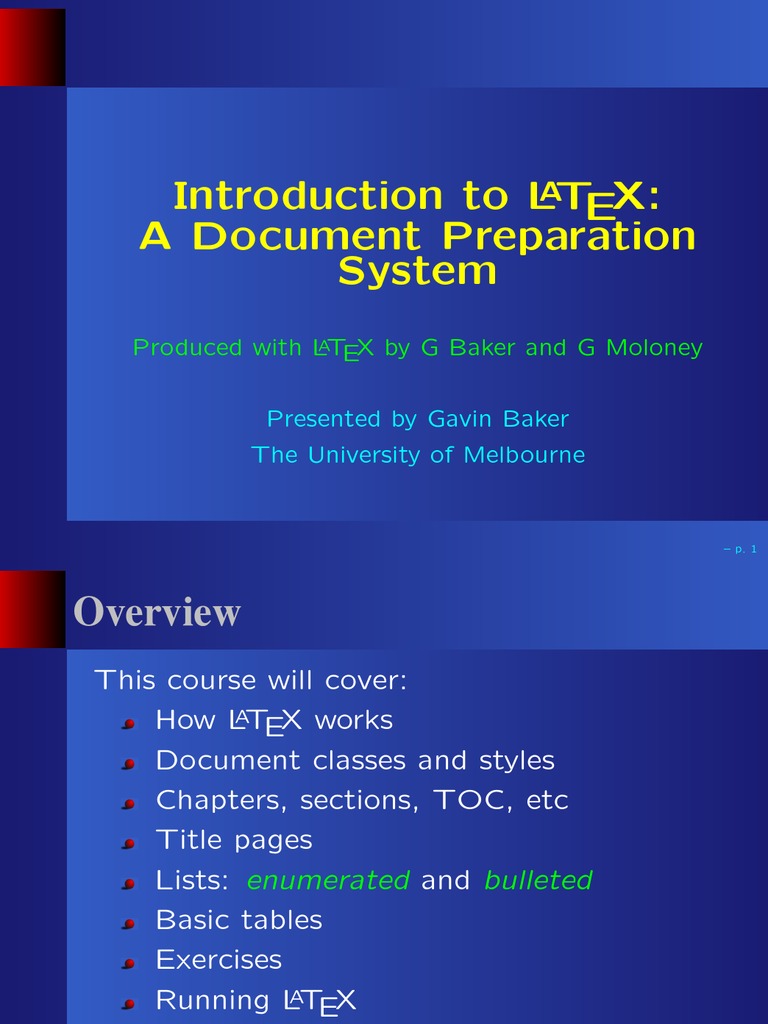 Introduction To L Tex: A Document Preparation System: Produced With L ...