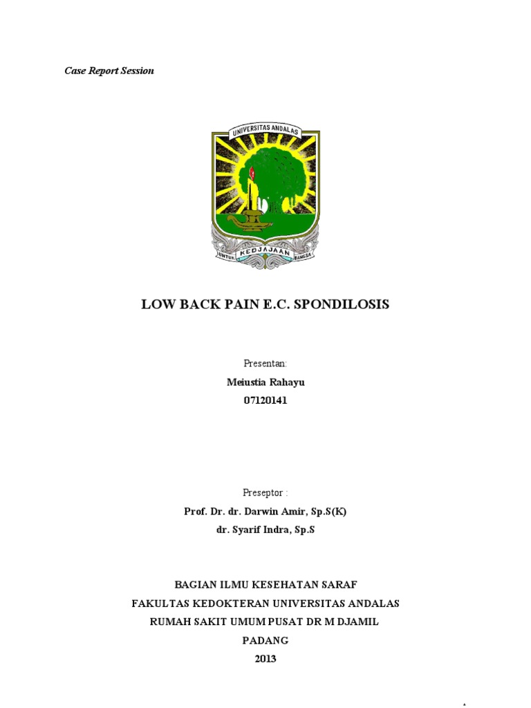 Case LBP Spondilosis | PDF