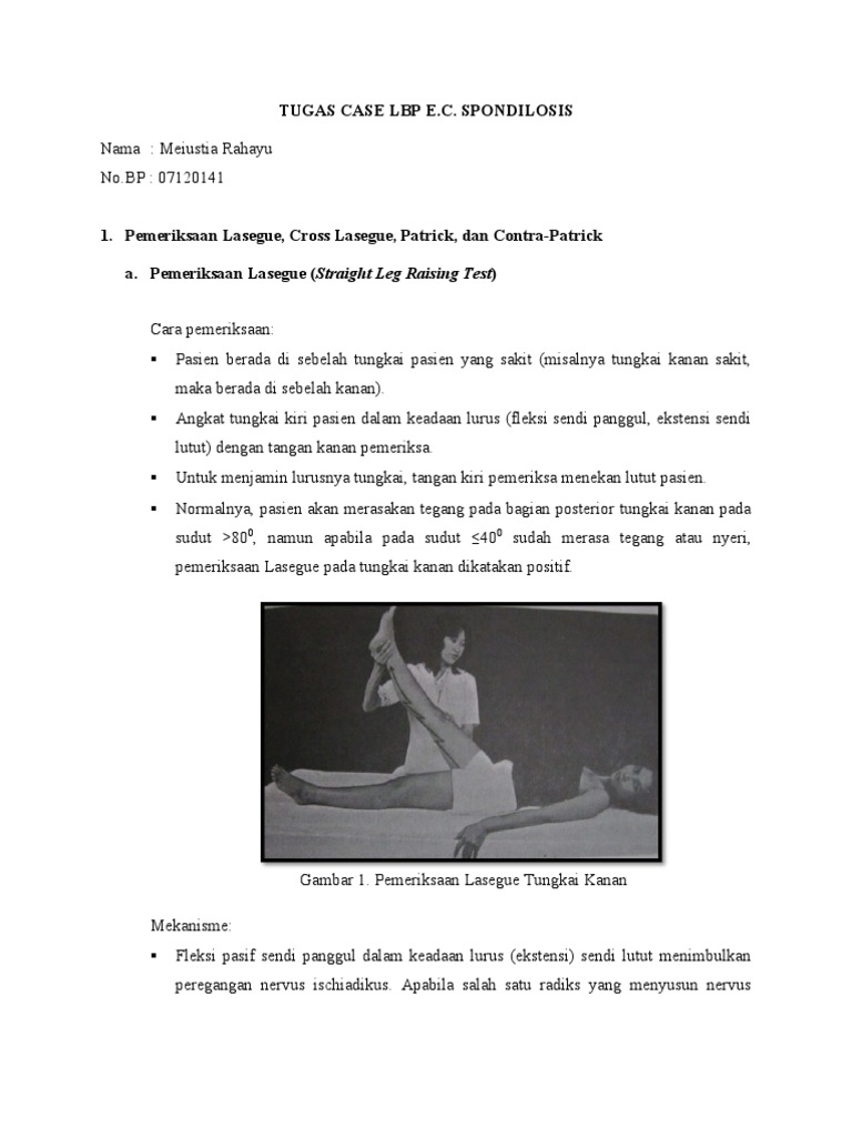 Tugas Case LBP Spondilosis | PDF