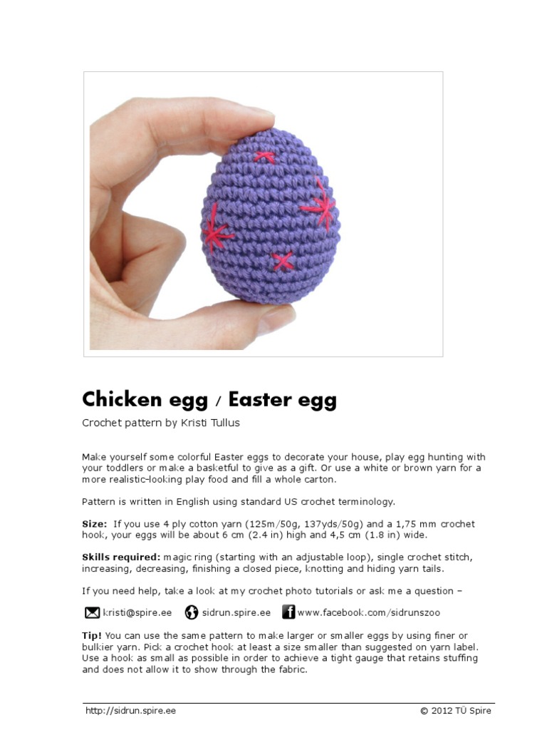 Egg Pattern | PDF | Crochet | Yarn