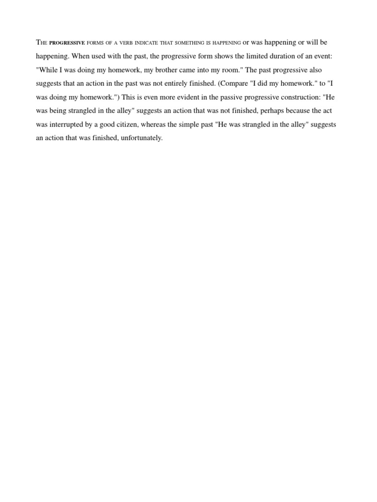 Understanding Progressive Verb Forms | PDF