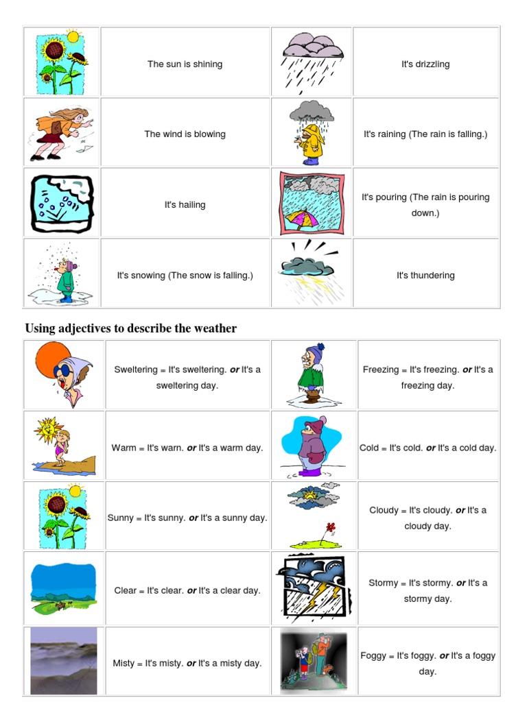 Using Verbs To Describe The Weather | PDF | Rain | Weather