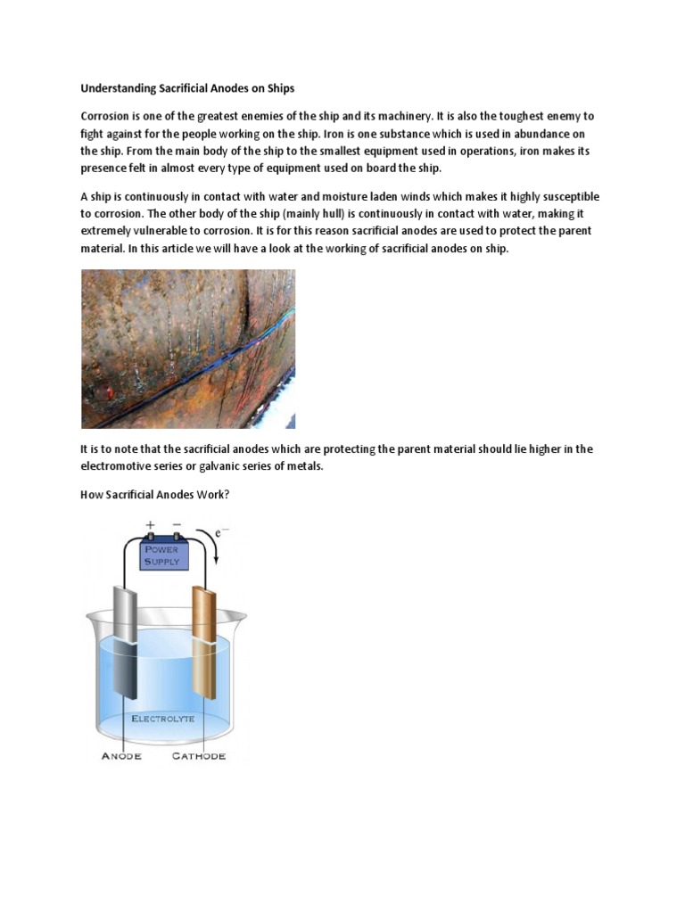 Sacrificial Anodes: Protection for Ships | PDF | Anode | Corrosion
