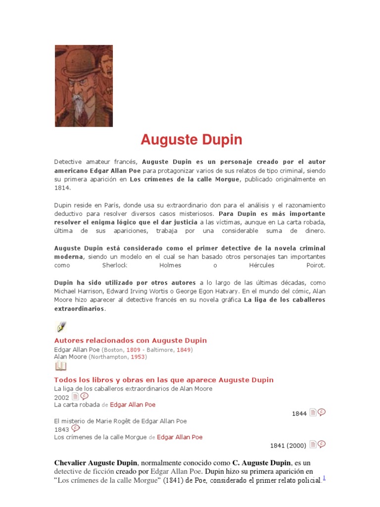 Auguste Dupin Corregido | PDF | C. Auguste Dupin