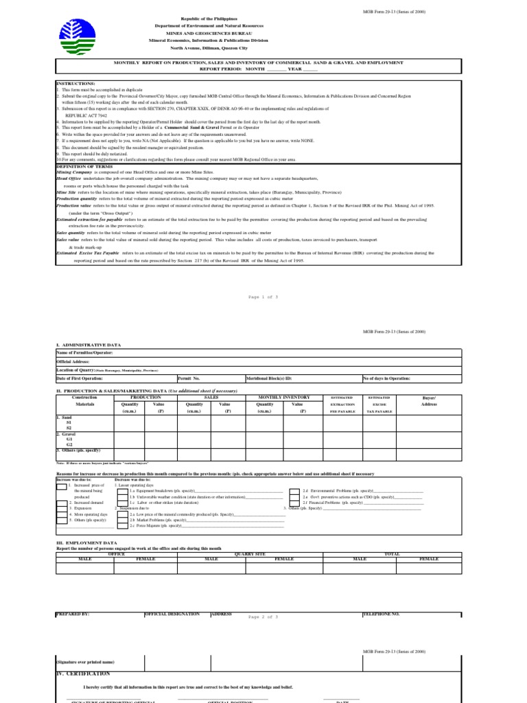 MGB Notarized ID Proof Form 29-13 | PDF | Mining | Taxes