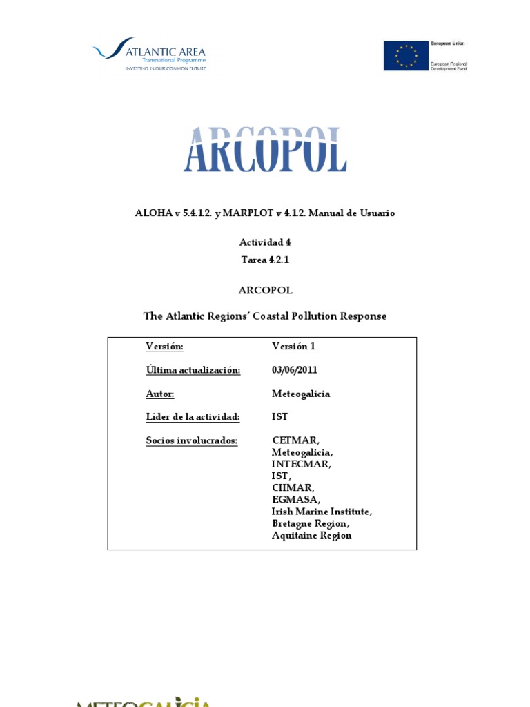 Manual de ALOHA y MARPLOT v5.4.1.2 | PDF | Meteorología | Gases