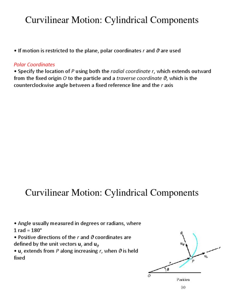 Dynamics Lecture4 Cylindrical Components | PDF | Euclidean Vector ...