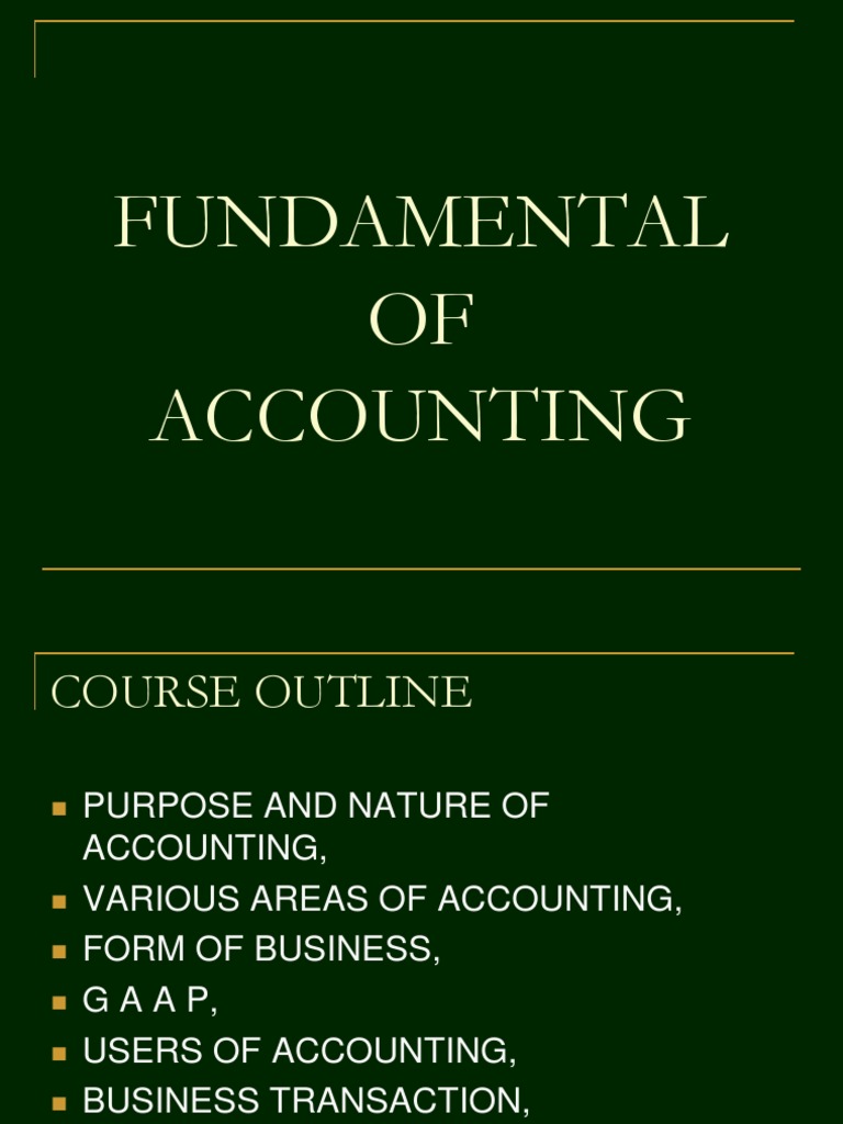 Accounting Fundamentals Course Outline | PDF | Debits And Credits | Expense