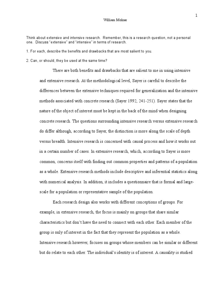 Intensive vs Extensive Research Explained | PDF | Scientific Method ...