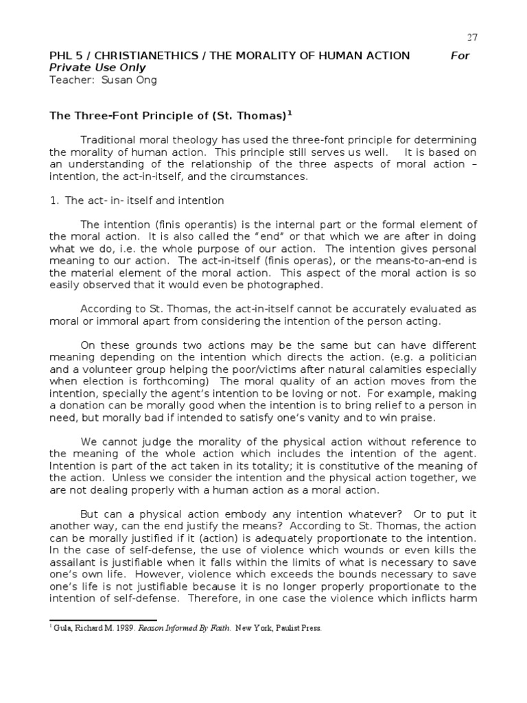 PHL 5 Morality of Human Action | PDF | Morality | Reason