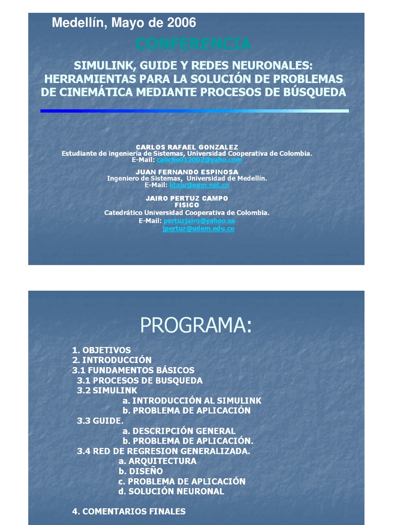 SIMULINK, GUIDE Y Redes Neuronales - Herramientas para La Solucion de ...