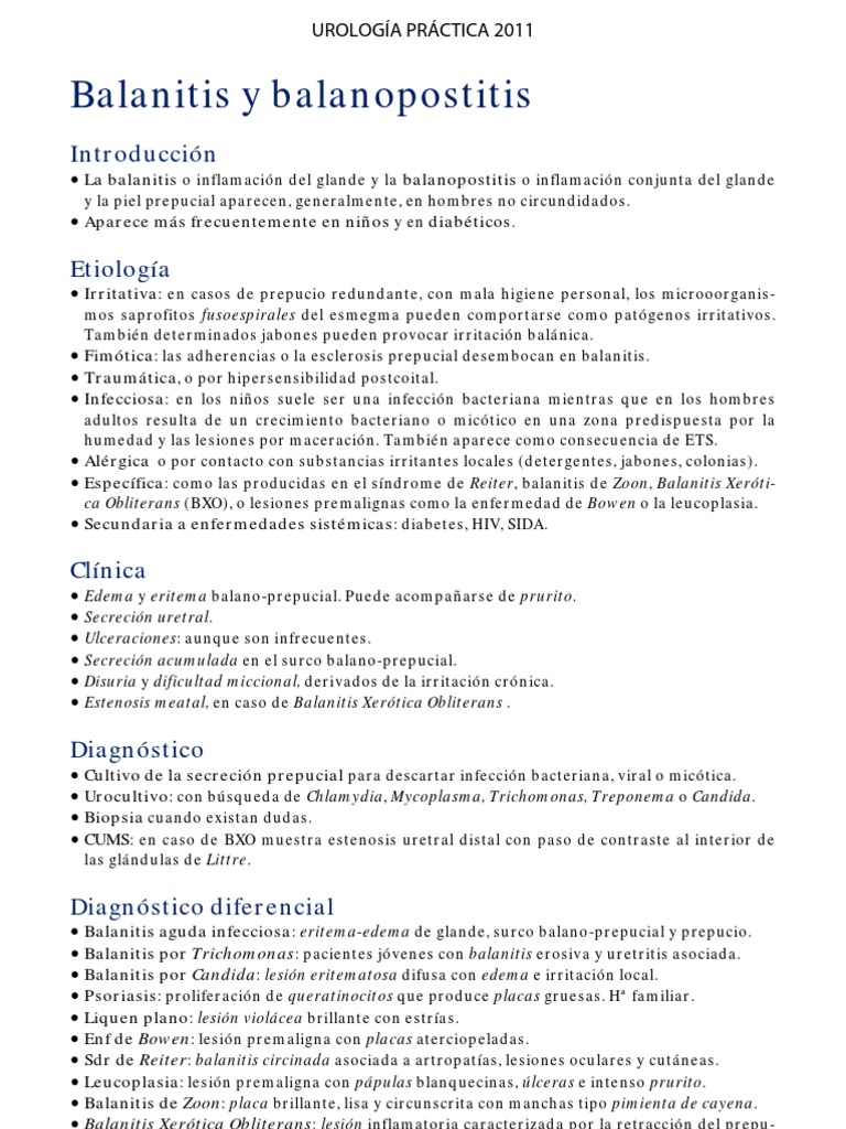 Balanitis y Balanopostitis: Causas y Tratamiento | PDF | Especialidades ...