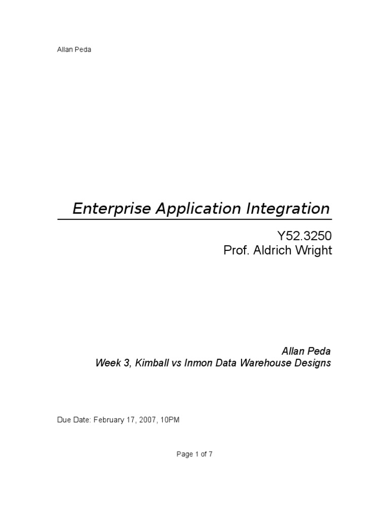 Kimball vs Inmon Data Warehouse Comparison | PDF | Data Warehouse ...