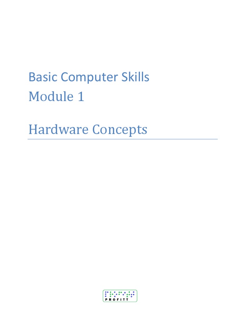 Basic Computer Skills Module 1 Hardware Concepts | PDF | Personal ...