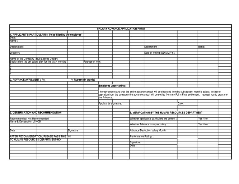 Salary Advance Form | PDF | Government | Economies