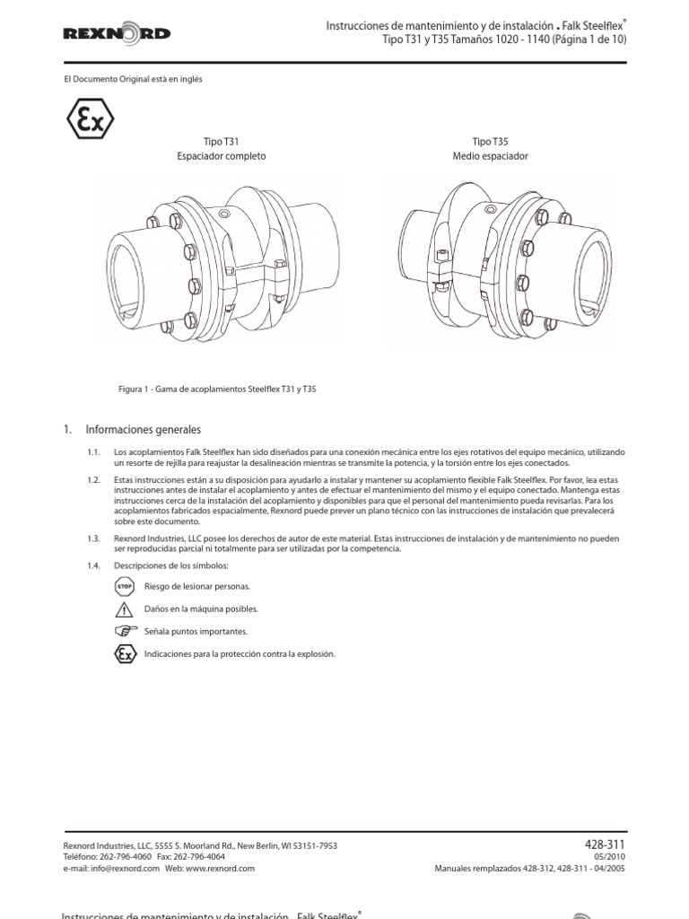 Falk Steelflex T31 T35 ES 428-311 | PDF | Tornillo | Eje