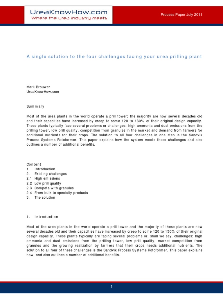 Rotoformer Solves Prilling Tower Problems | PDF