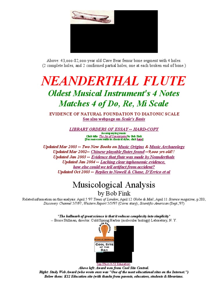 Neanderthal Flute | PDF | Scale (Music) | Flute
