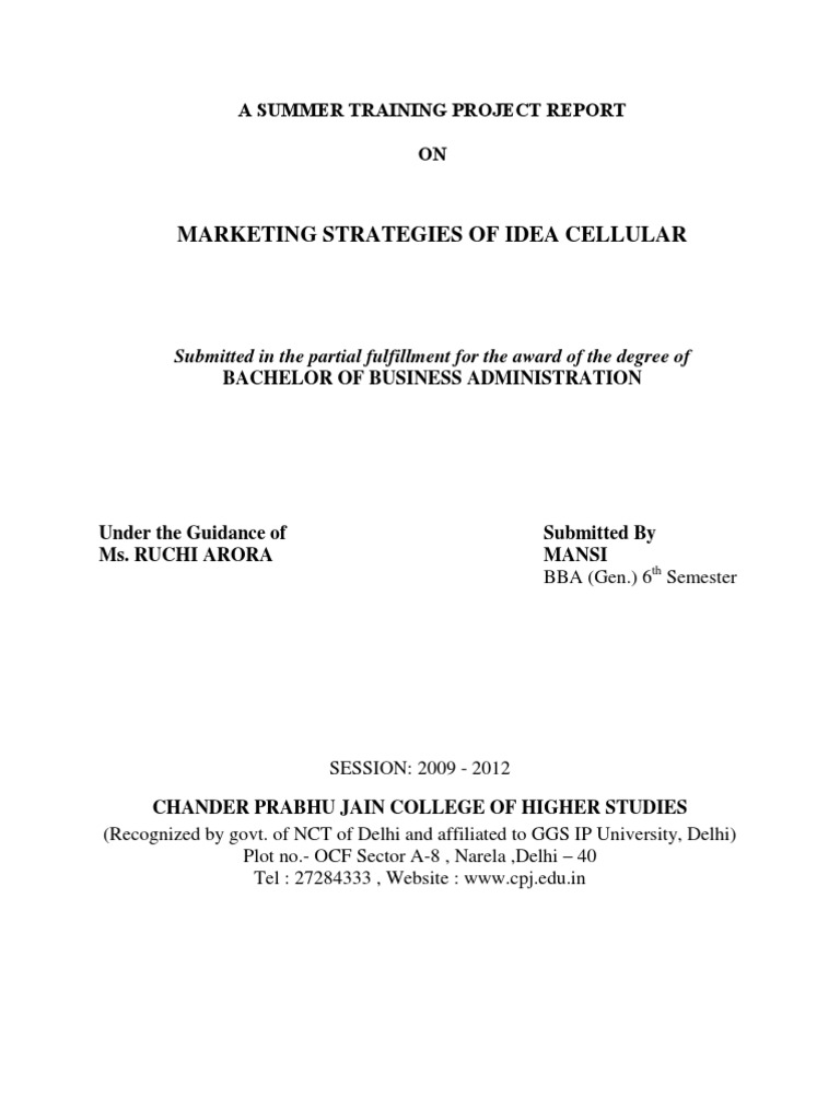 Marketing Strategies of IDEA Cellular | PDF
