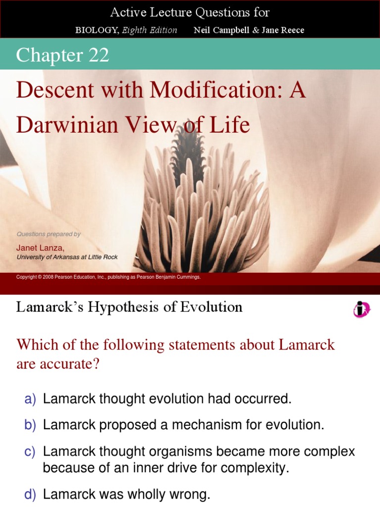 Descent With Modification: A Darwinian View of Life: BIOLOGY, Eighth ...