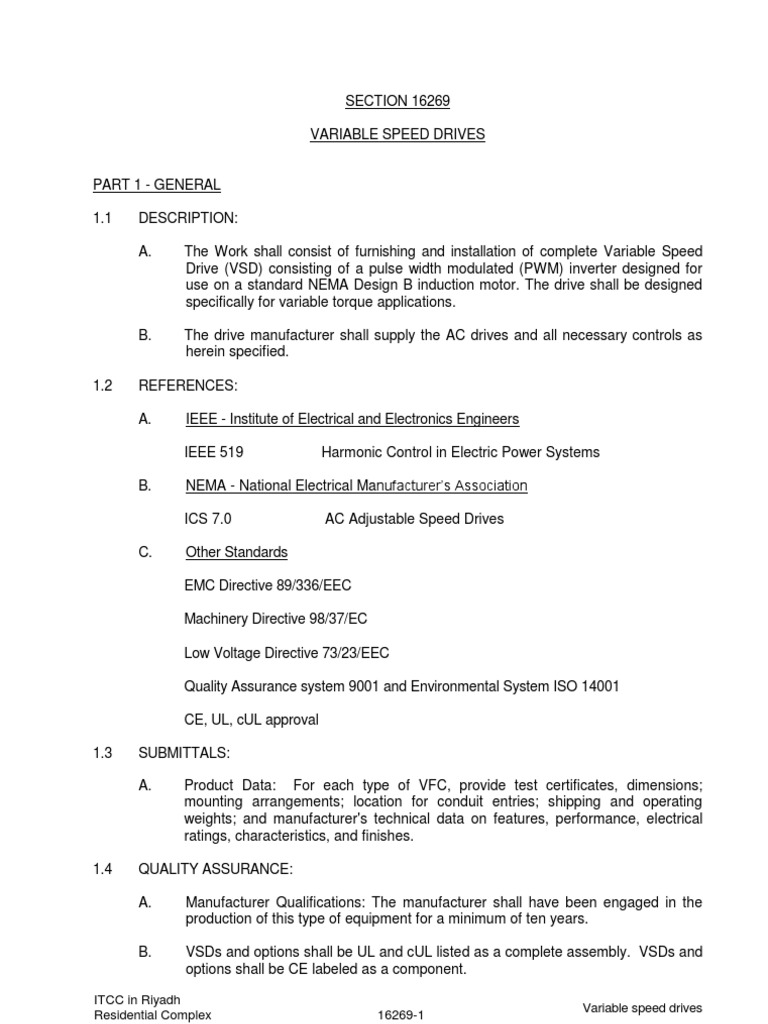 ITCC in Riyadh Residential Complex J10-13300 16269-1 Variable Speed ...