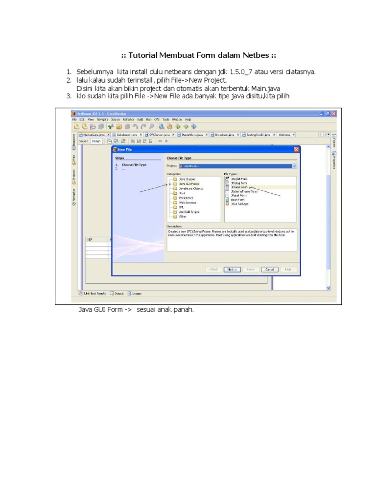 Tutorial Membuat Form Dalam Netbeans | PDF | Komputer
