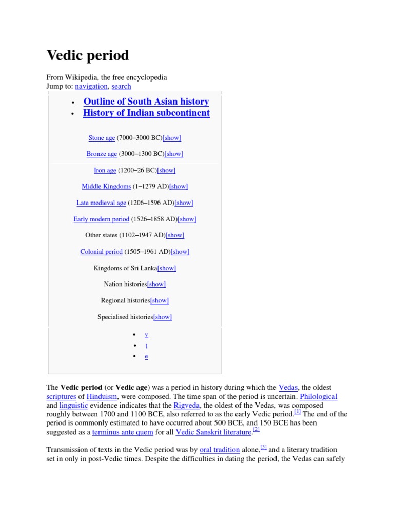 Vedic Period | PDF | Vedas | Hindu Literature