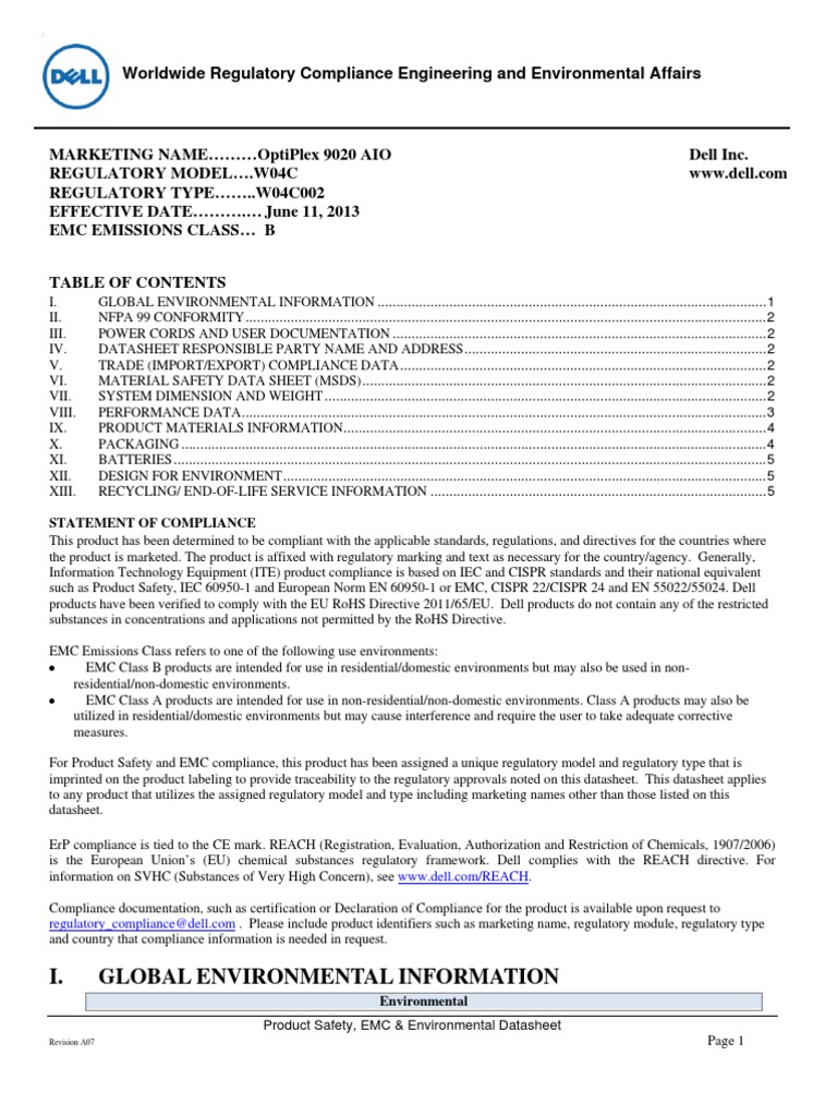 Opti 9020 Aio w04c002 | PDF | Regulatory Compliance | Recycling