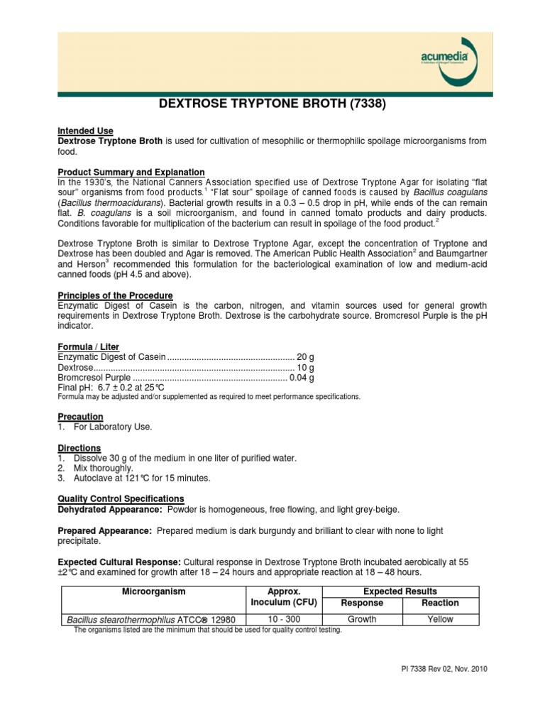Tryptone Broth | Growth Medium | Bacteria