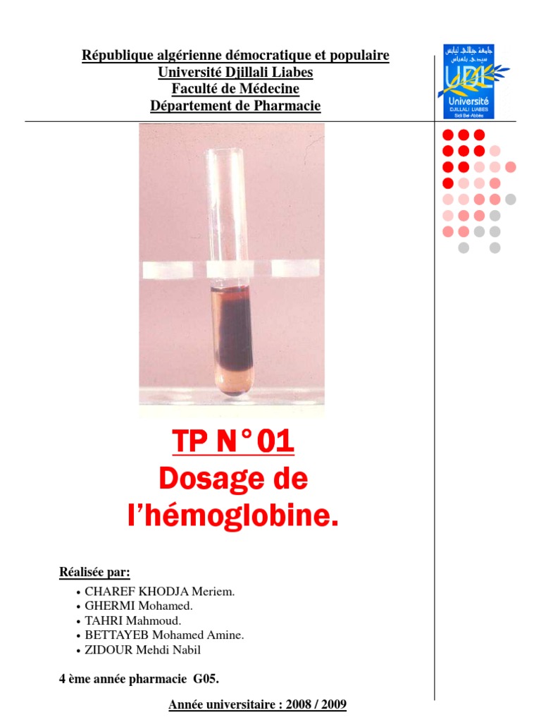 hb | Hémoglobine | Hématologie