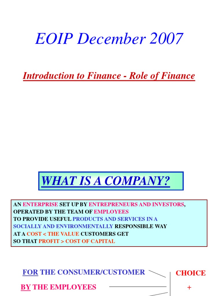 Introduction To Finance | PDF | Leverage (Finance) | Cost Of Capital
