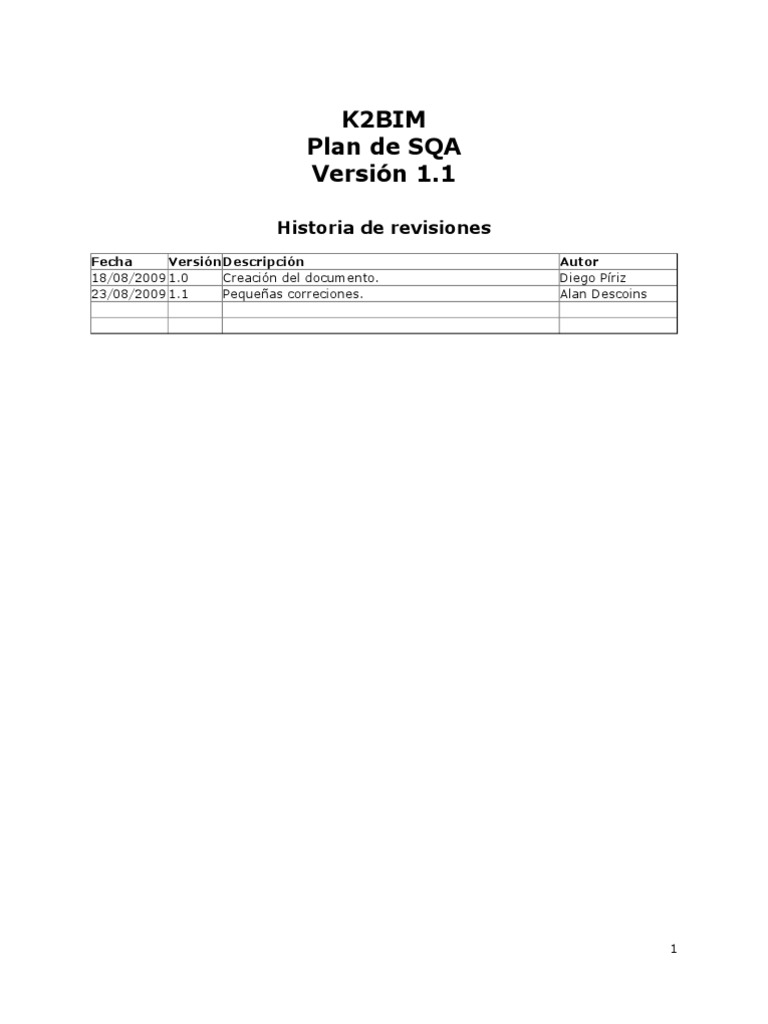 Plan Sqa Calidad Del Producto | PDF | Proceso de desarrollo de software | Software