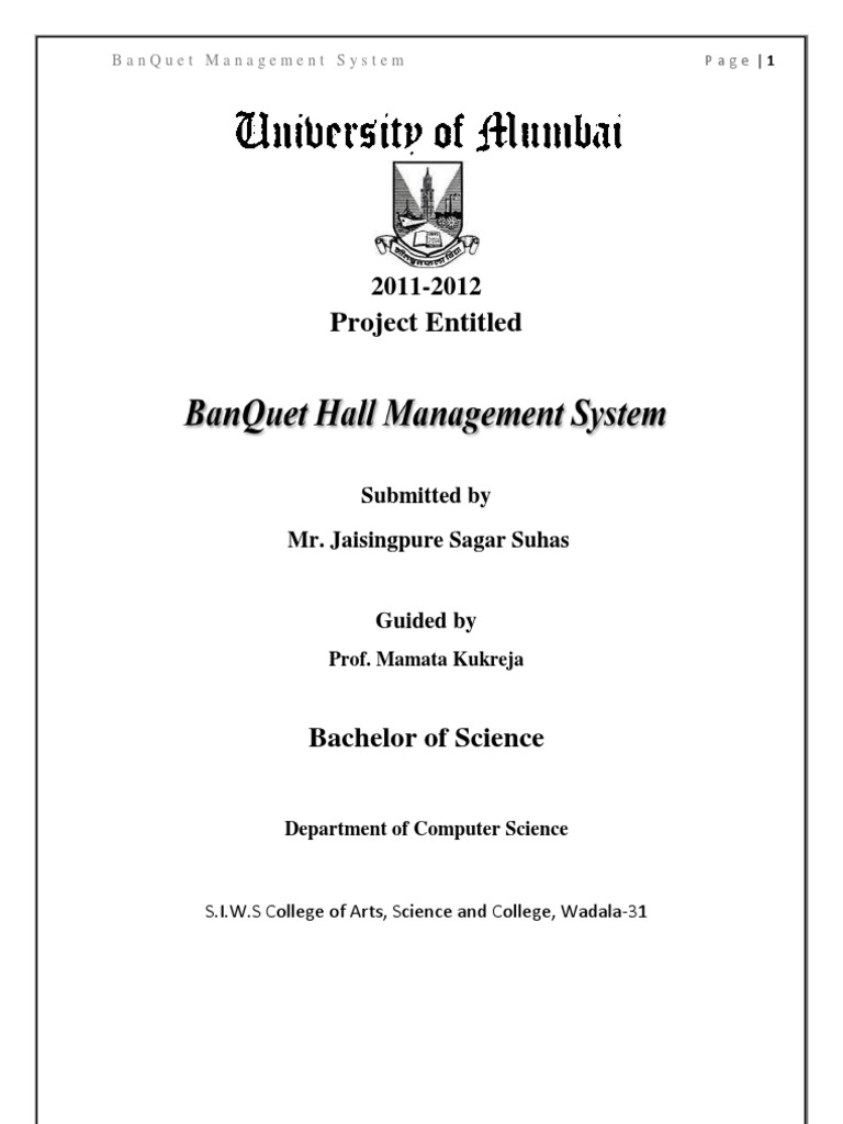 BanQuet Management System BlackBook | PDF | Use Case | Databases
