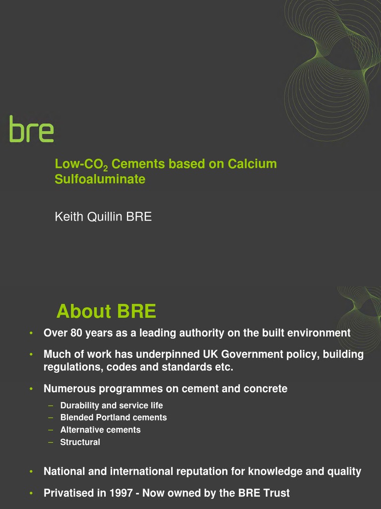 Sulphoaluminate Cements Keith Quillin R | PDF | Concrete | Cement