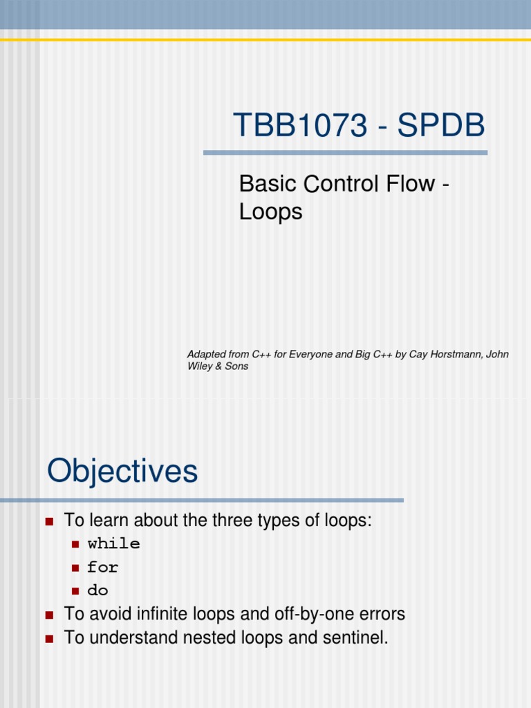 TBB1073 - SPDB: Basic Control Flow - Loops | PDF | Control Flow ...