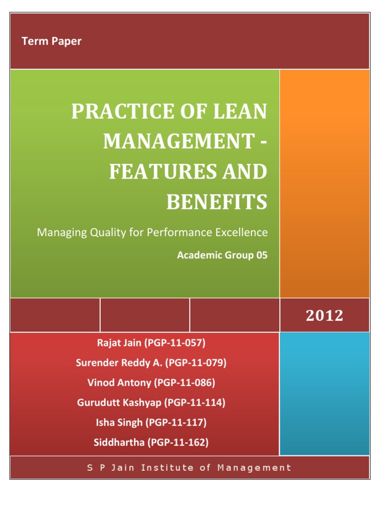 Lean Management: Features & Benefits | PDF | Lean Manufacturing ...