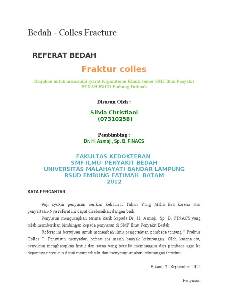 Fraktur Colles | PDF