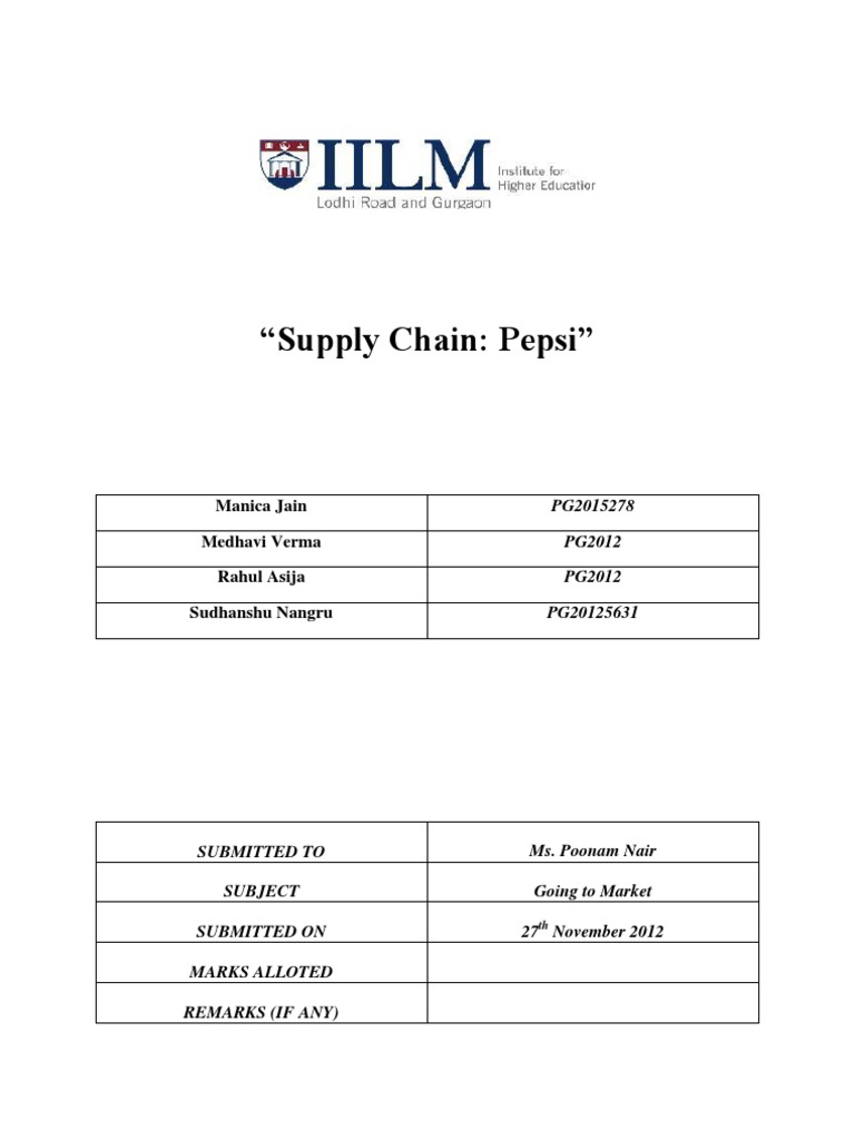Project Report GTM Pepsi | PDF | Pepsi Co | Retail