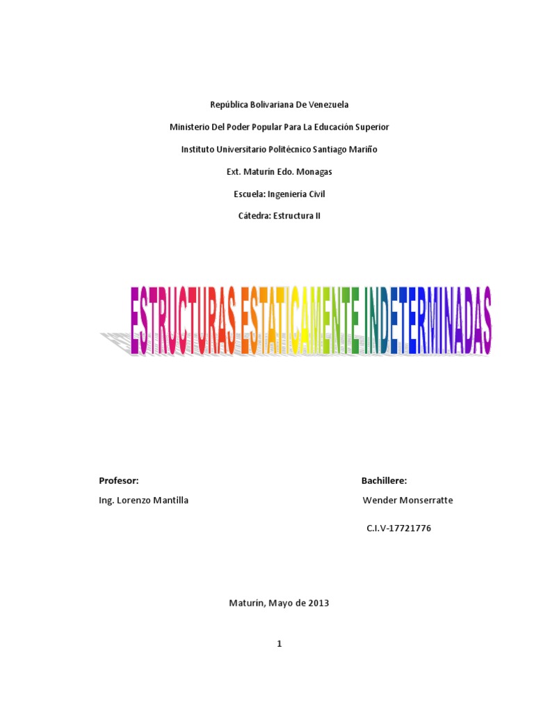 Estructura Hiperestatica Wender | PDF | Elasticidad (Física ...