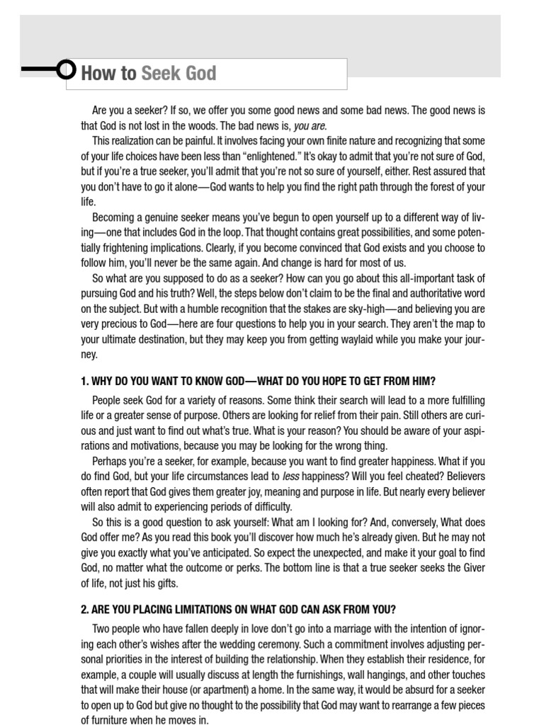 How To Seek God | PDF | God | Meaning Of Life