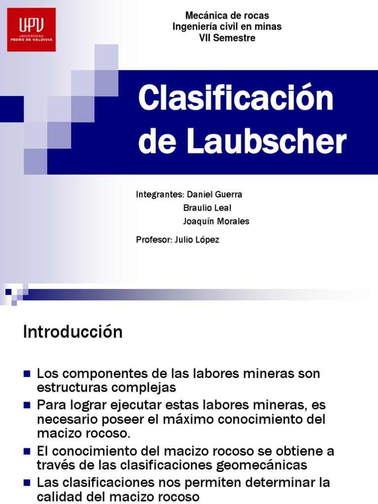 Clasificación de Laubscher | PDF | Tecnología