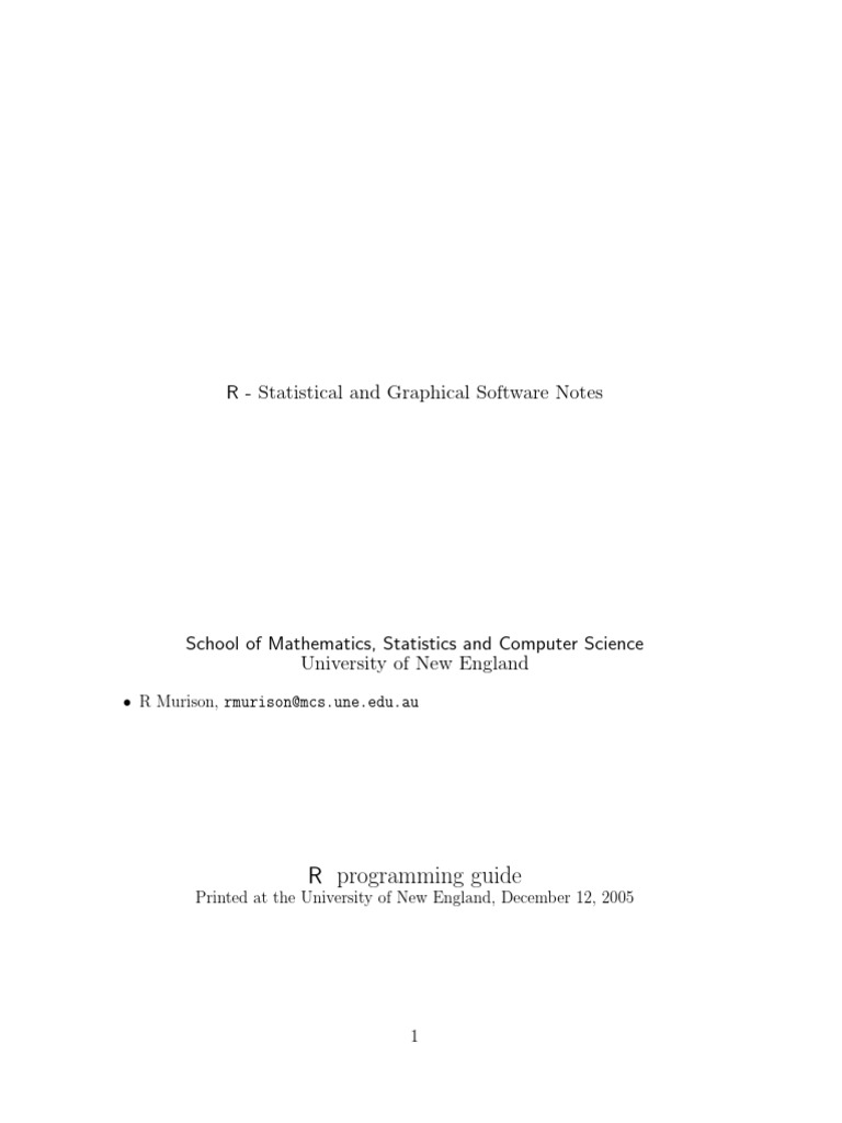 R Programming Notes | PDF | R (Programming Language) | Command Line ...