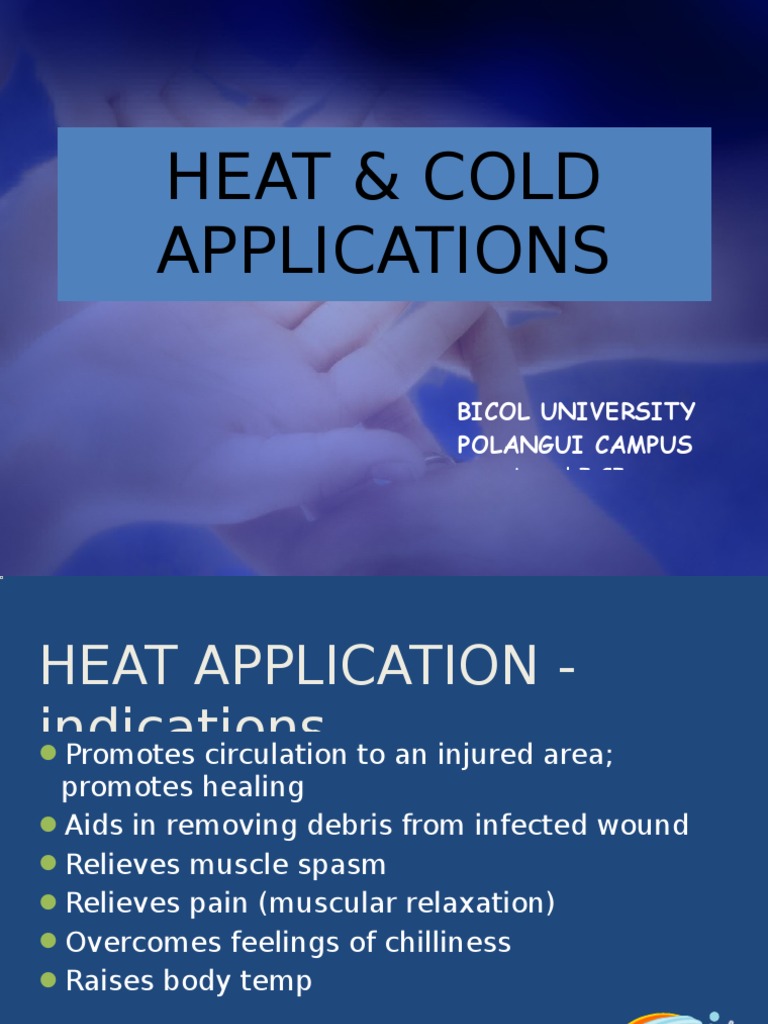 Heat & Cold Applications | PDF | Vasodilation | Pain