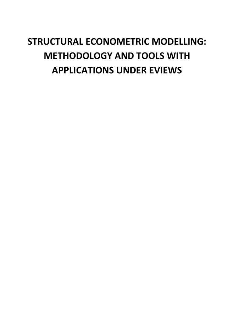 Structural Econometric Modeling Guide | PDF | Economic Model ...