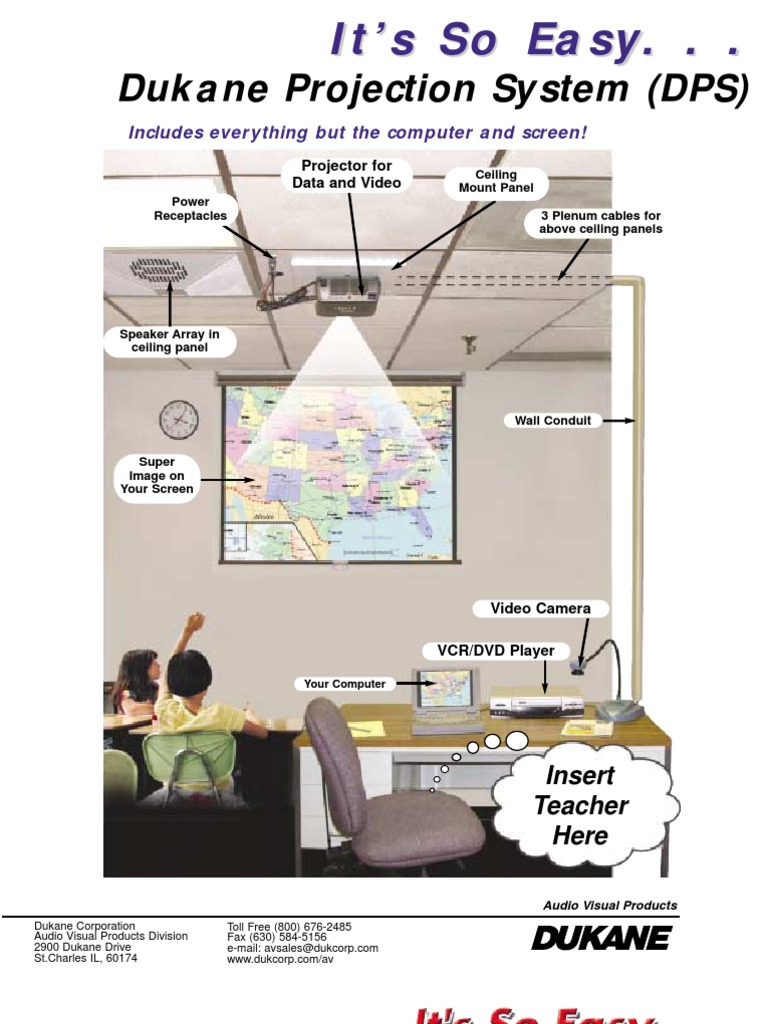 Dukane Projection System Installation Guide | PDF | Videocassette ...