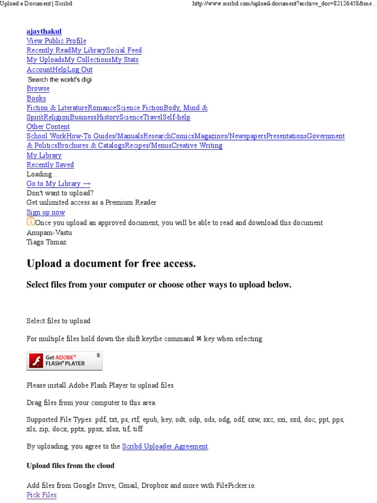Ajaythakul: Select Files From Your Computer or Choose Other Ways To Upload Below | PDF | Scribd ...