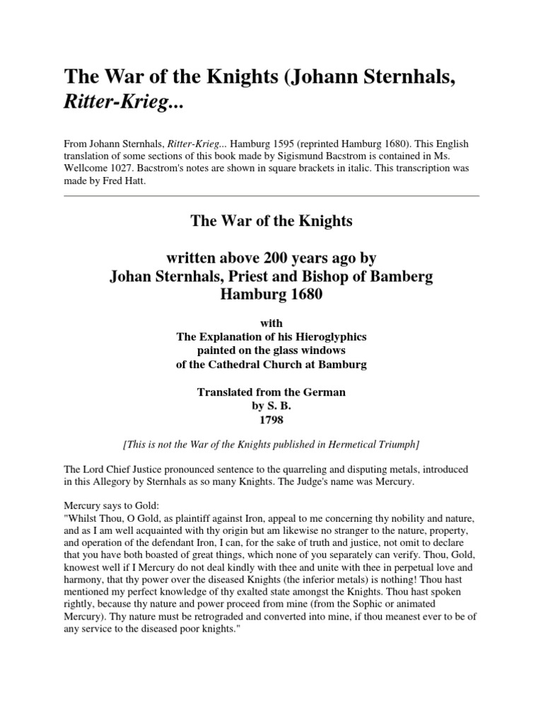 The War of The Knights | PDF | Nature
