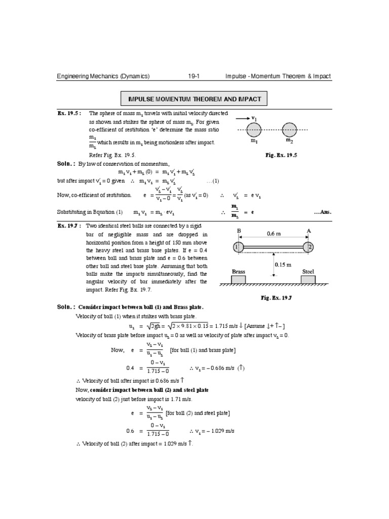 Impulse-Momentum Theorem & Impact | PDF | Momentum | Mechanics
