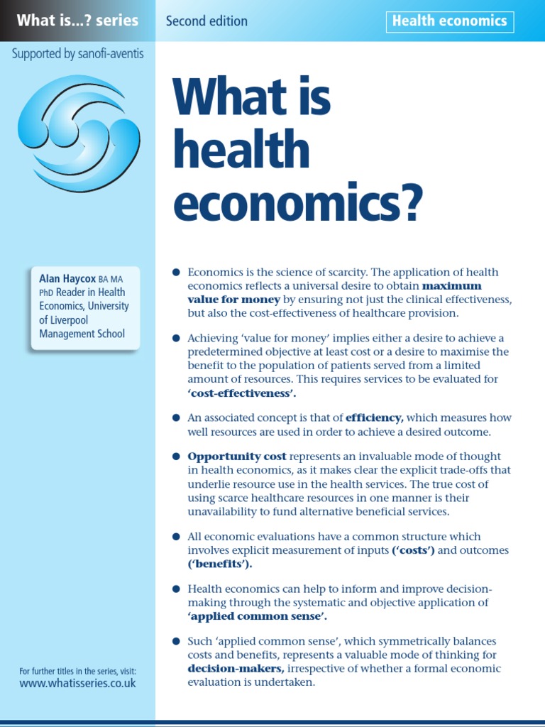 What Is Health Economic | PDF | Cost Effectiveness Analysis | Cost ...