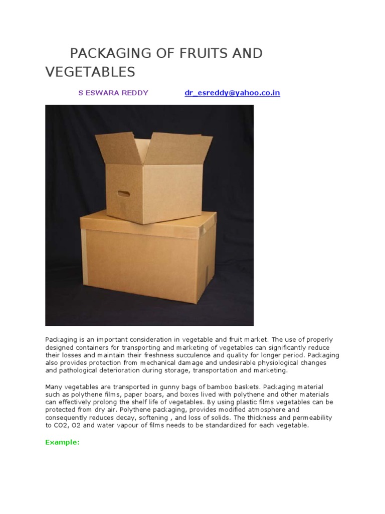 Packaging of Fruits and Vegetables | PDF | Packaging And Labeling ...
